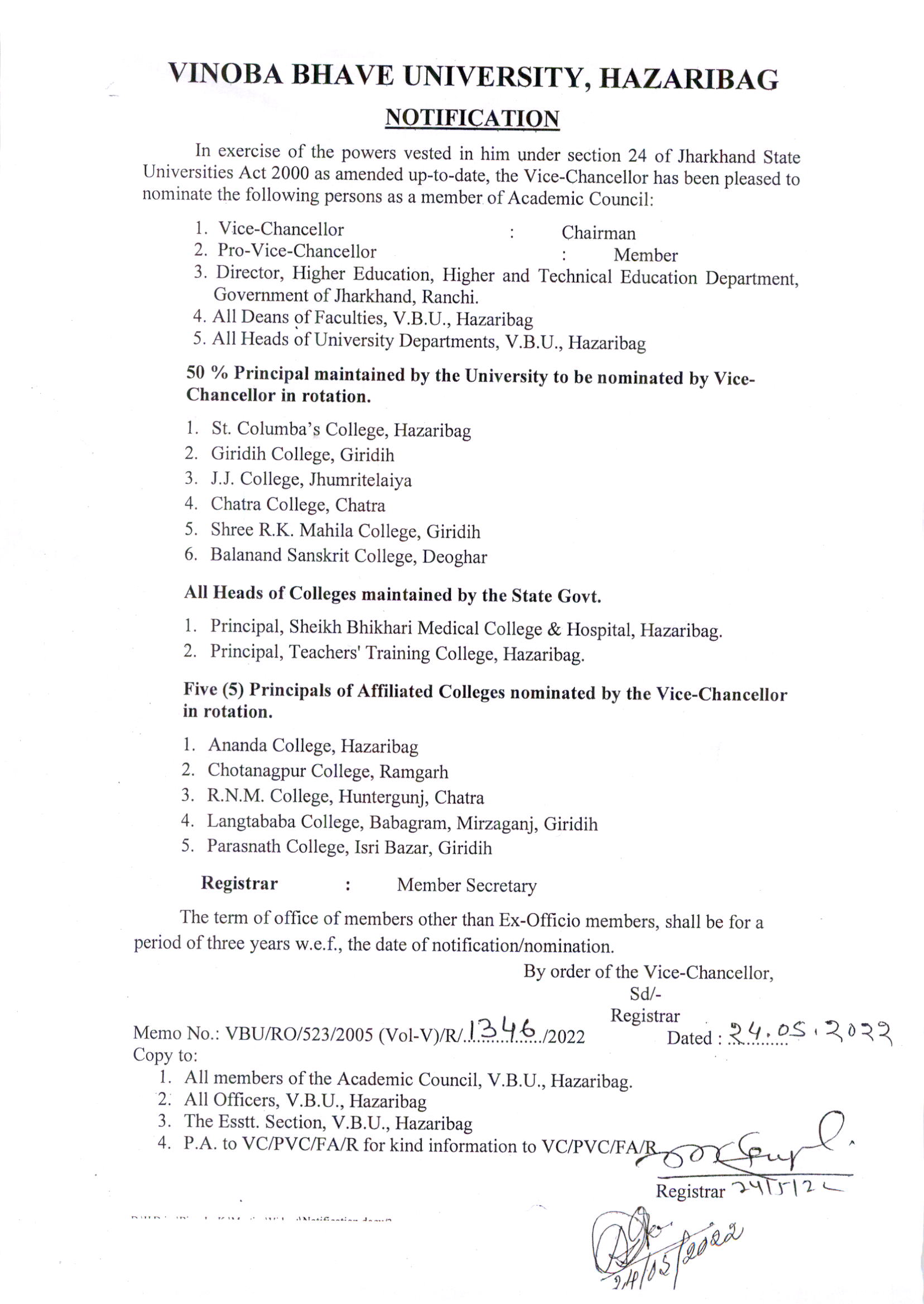 Vinoba Bhave University, Hazaribag