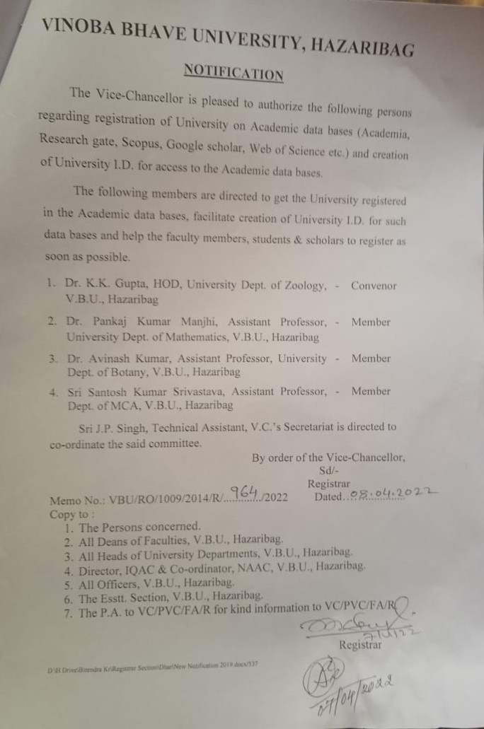 Vinoba Bhave University, Hazaribag